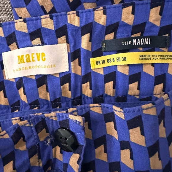 Maeve | Pants & Jumpsuits | Maeve Blue And Tan Chevron Skirt | Poshmark